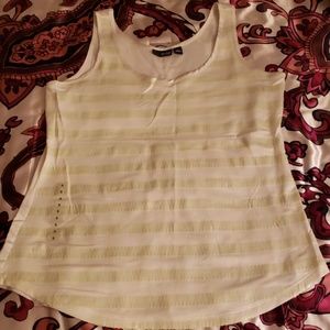 a.n.a | Tops | Nwot Ana White Sequin Striped Tank | Poshmark